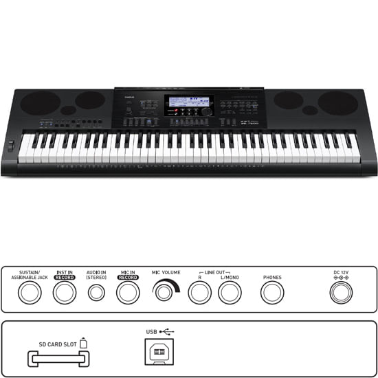 Teclado Casio WK-7600 con fuente de poder - Audiomusica